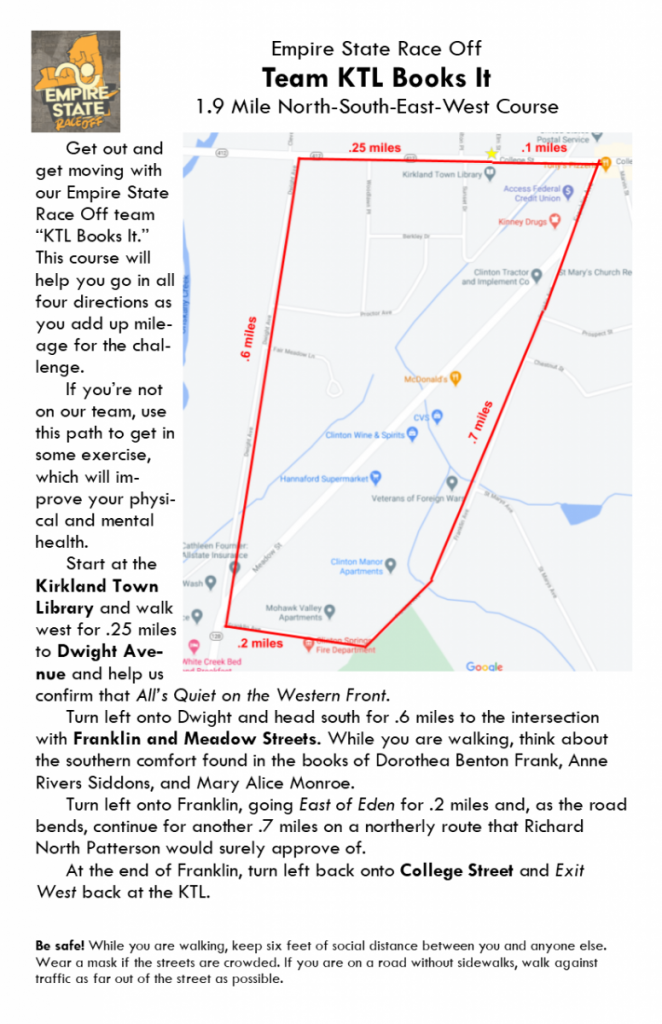 KTL Books It route map | Kirkland Town Library